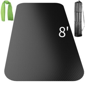 large exercise mat 96" x 32",exercise equipment mat,treadmill mat, exercise bike mat, workout mats for home gym flooring rubber mat large yoga mat cardio mat for weightlifting, jump rope,fitness