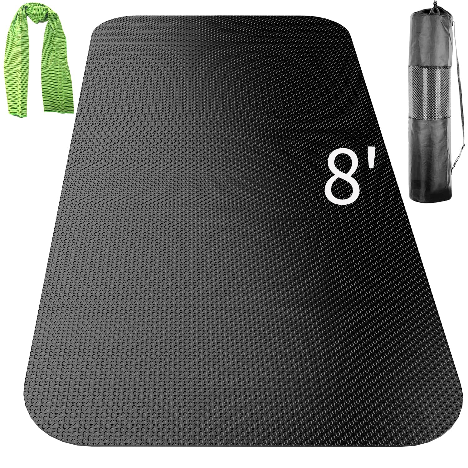 Large Exercise Mat 96" x 32",Exercise Equipment Mat,Treadmill Mat, Exercise Bike Mat, Workout Mats for Home Gym Flooring Rubber Mat Large Yoga Mat Cardio Mat for Weightlifting, Jump Rope,Fitness