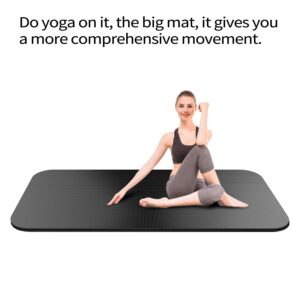 Large Exercise Mat 96" x 32",Exercise Equipment Mat,Treadmill Mat, Exercise Bike Mat, Workout Mats for Home Gym Flooring Rubber Mat Large Yoga Mat Cardio Mat for Weightlifting, Jump Rope,Fitness