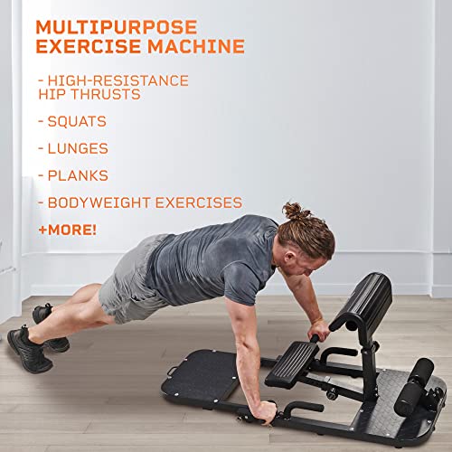 Lifepro GluteBlast Hip Thrust Machine - Premium Squat & Glute Machine Workout Equipment for at Home Gym with Resistance Bands - Multipurpose Glute Bench Targets Glutes, Hips & Thighs