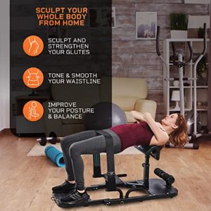 Lifepro GluteBlast Hip Thrust Machine - Premium Squat & Glute Machine Workout Equipment for at Home Gym with Resistance Bands - Multipurpose Glute Bench Targets Glutes, Hips & Thighs