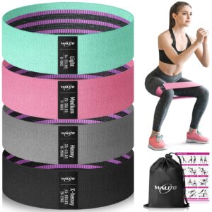 walito resistance bands for legs and butt, fabric exercise loop bands yoga, pilates, rehab, fitness and home workout, strength bands for booty