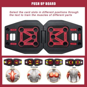 LAKXSF Home Gym Exercise Equipment - Portable Workout System 17 Fitness Accessories 9 in1 Push Up Board Set, Resistance Bands with Pilates Bar Strength Training Abs Shoulders Back Butt (A-RED)