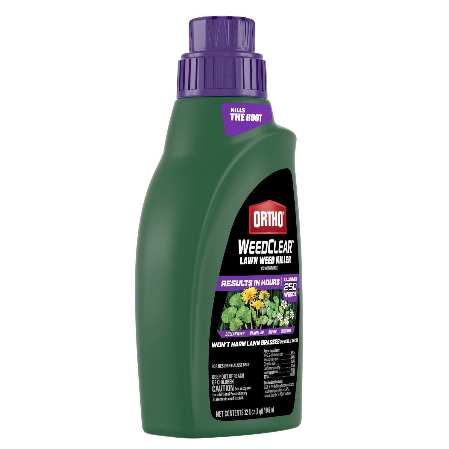 Ortho WeedClear Lawn Weed Killer Concentrate2, Kills Dollarweed, Dandelion, and Clover, 32 fl. oz.