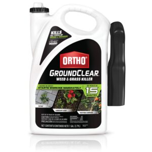 ortho groundclear weed and grass killer, ready-to-use with trigger sprayer, broadleaf weed control for landscape beds, around vegetable gardens or patios, results in 15 minutes, omri listed, 1 gal.