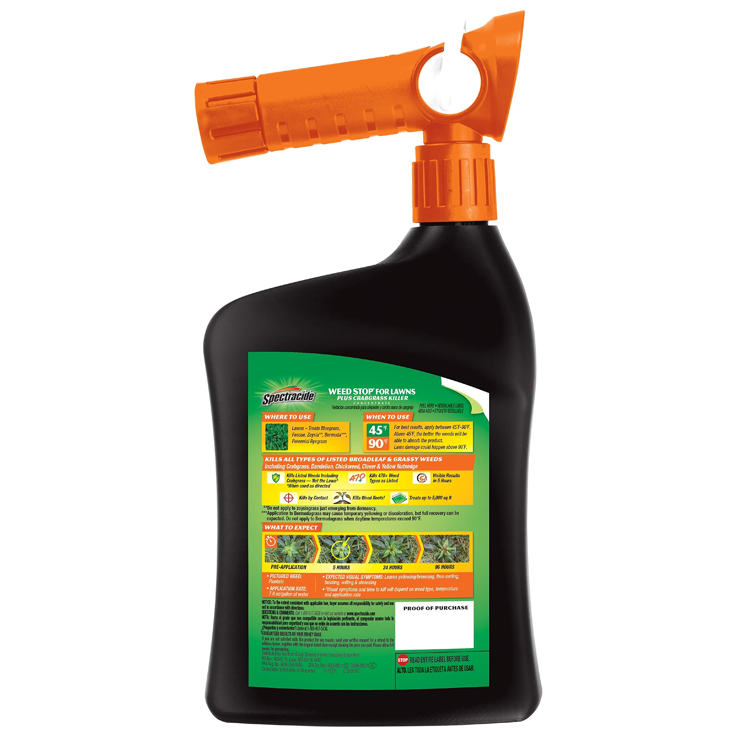 Spectracide Weed Stop For Lawns + Crabgrass Killer Concentrate, 32-oz, 6-PK, Clear