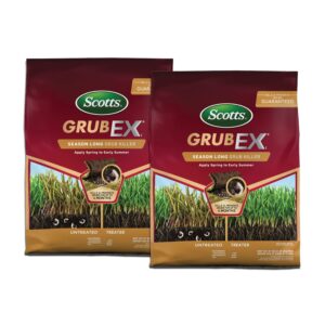 scotts grubex1 season long grub killer protects lawns up to 4 months, 5,000 sq. ft., 14.35 lbs. (2-pack)