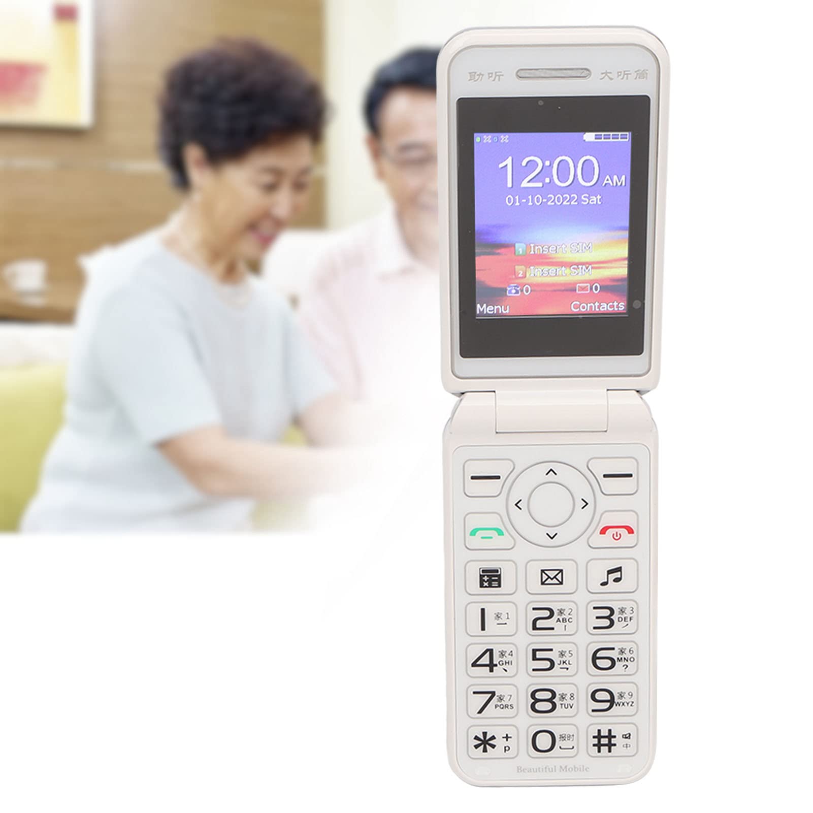 2G Unlocked Flip Phone for Seniors, Unlocked 2G GSM Big Unlocked Phone, 2.4 Inch Screen Big Cell Phone with SOS Function, 6800mAh Battery for Elderly Kids ()