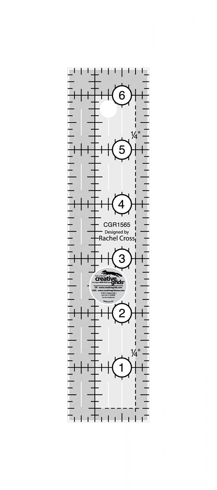 Creative Grids Quilt Ruler 1-1/2in x 6-1/2in - CGR1565