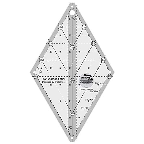 Creative Grids 60 Degree Mini Diamond Ruler - CGR60DIAMINI