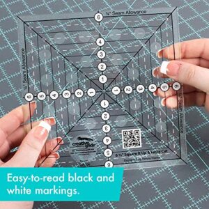 Creative Grids 6-1/2in Square It Up or Fussy Cut Square Quilt Ruler - CGRSQ6