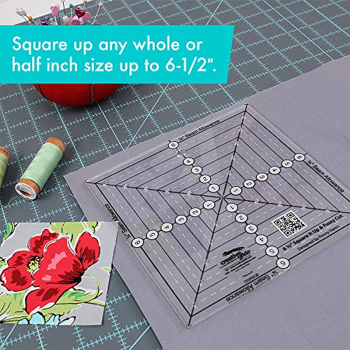 Creative Grids 6-1/2in Square It Up or Fussy Cut Square Quilt Ruler - CGRSQ6