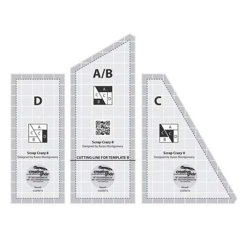 Creative Grids Scrap Crazy Templates Quilt Ruler - CGRMT4