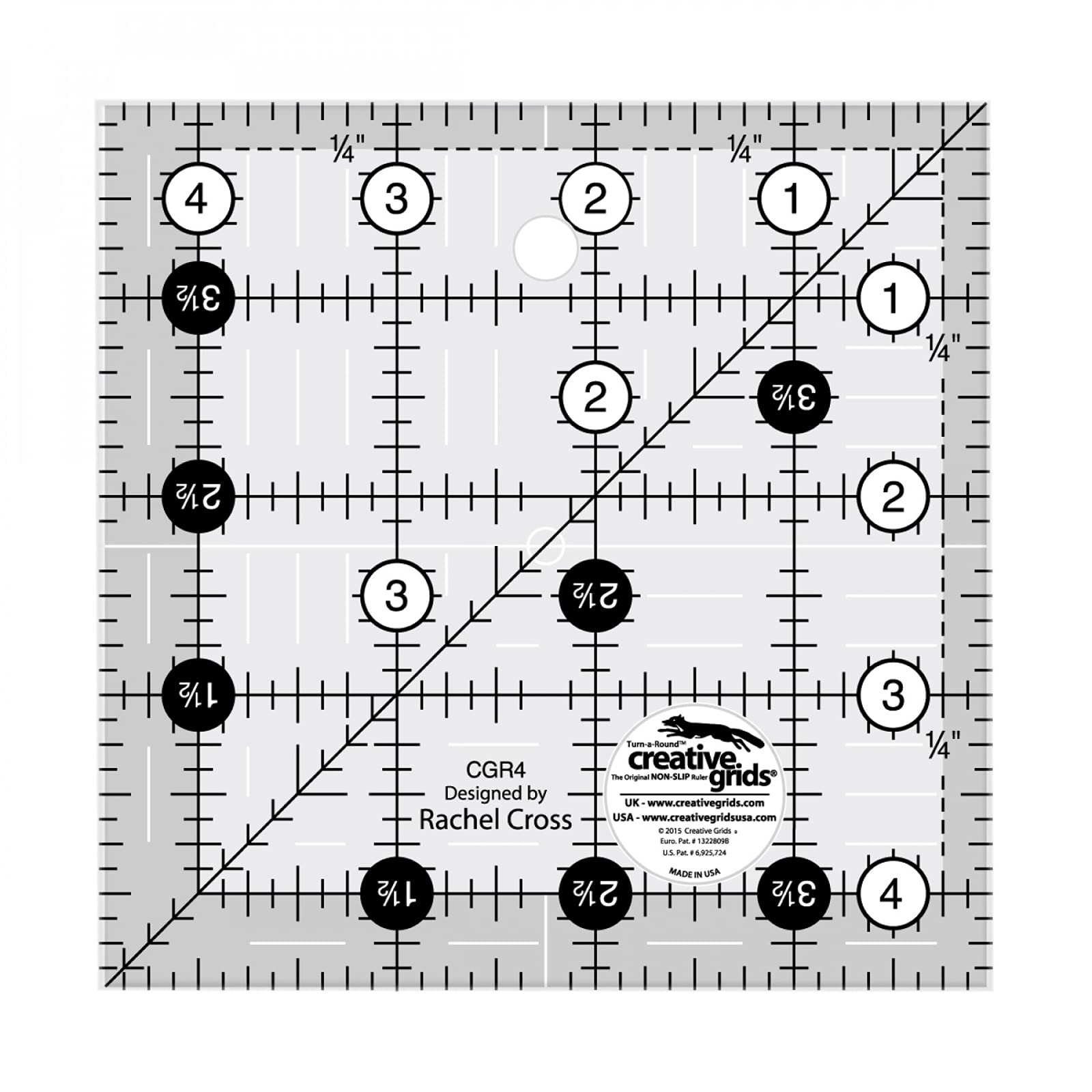 Creative Grids Quilt Ruler 4-1/2in Square - CGR4