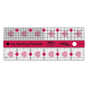 creative grids i love my quilt friends mini quilt ruler 2-1/2in x 6in - cgrqf26