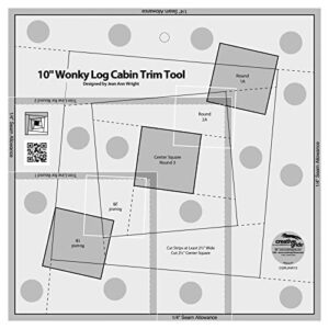 creative grids 10in wonky log cabin trim tool - cgrjaw13