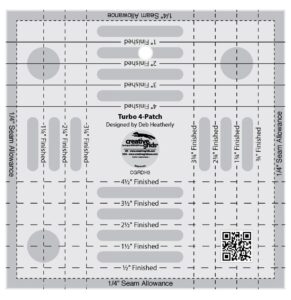 creative grids turbo 4-patch template quilt ruler - cgrdh3