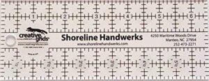 creative grids shoreline handwerks custom quilting ruler 2.5 x 6.5 inches