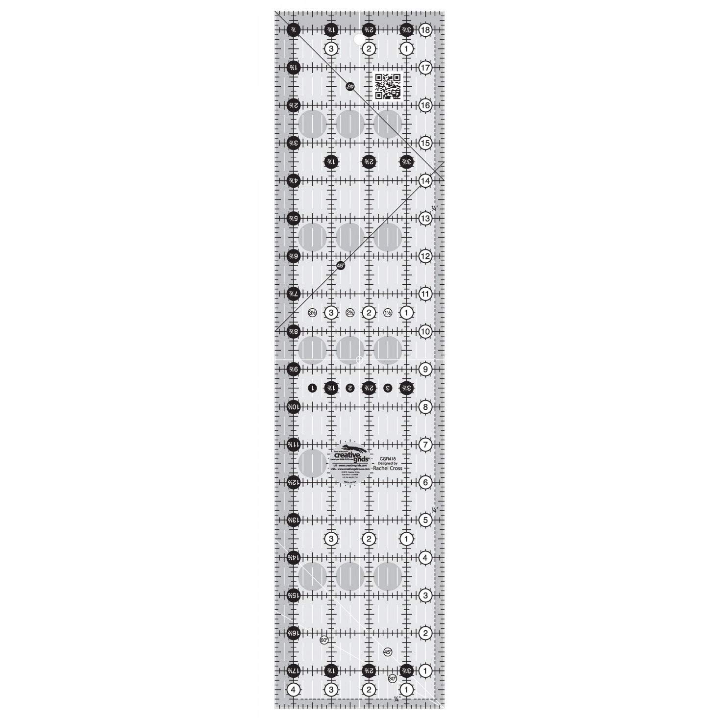 Creative Grids Quilt Ruler 4-1/2in x 18-1/2in - CGR418