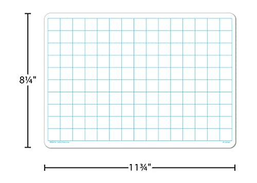 Teacher Created Resources TCR77253 Math Grid Dry Erase Boards, Set of 10, Multi