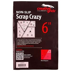 creative grids scrap crazy 6 templates quilt ruler 4pc set - cgrmt6