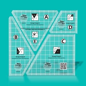 Creative Grids Scrap Crazy 6 Templates Quilt Ruler 4pc Set - CGRMT6