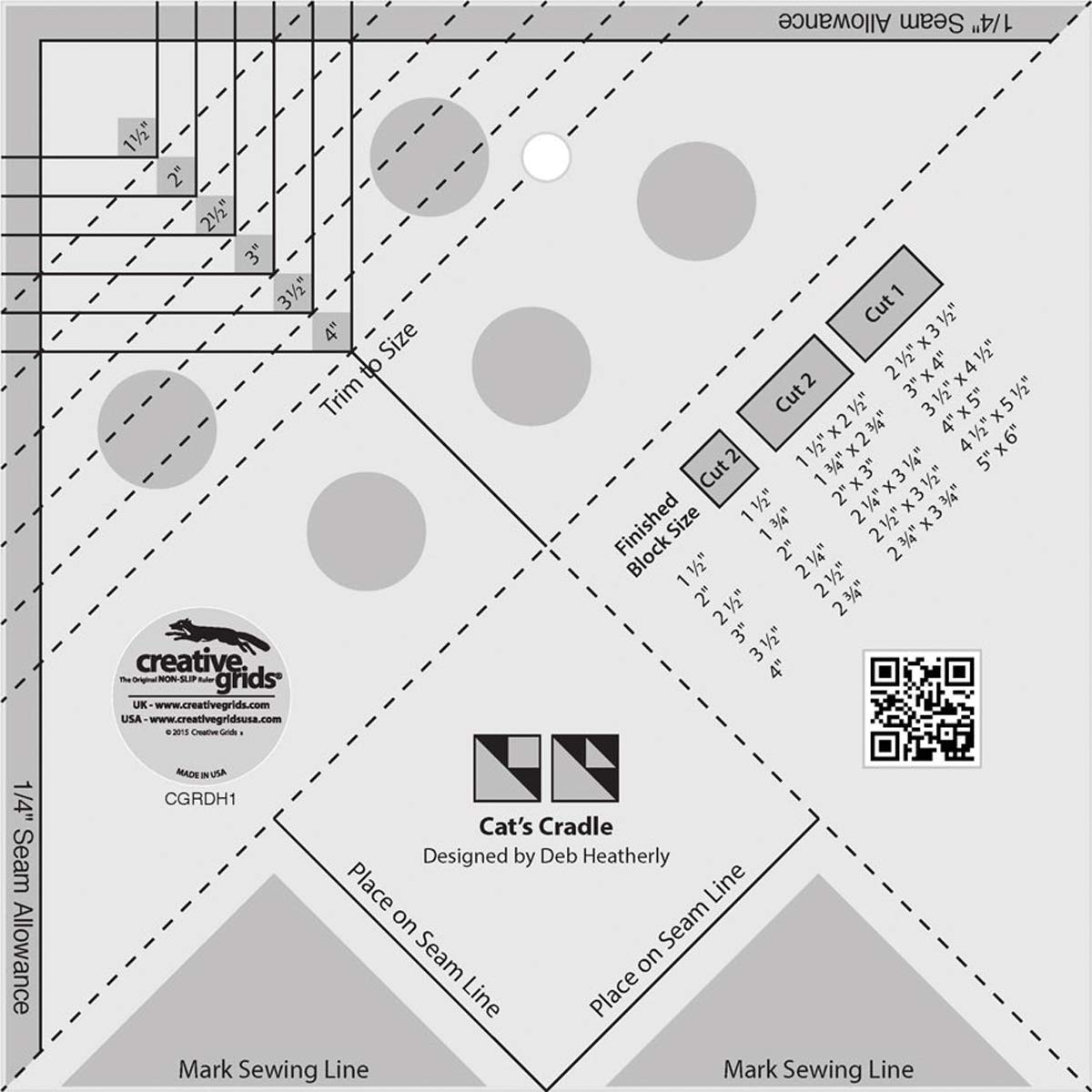 Creative Grids Cats Cradle Tool Quilt Ruler