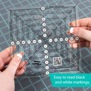 Creative Grids 9-1/2in Square It Up or Fussy Cut Square Quilt Ruler - CGRSQ9