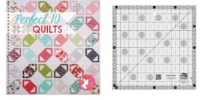 perfect 10 quilts bundle- creative grids perfect 10 ruler and perfect 10 quilts pattern book