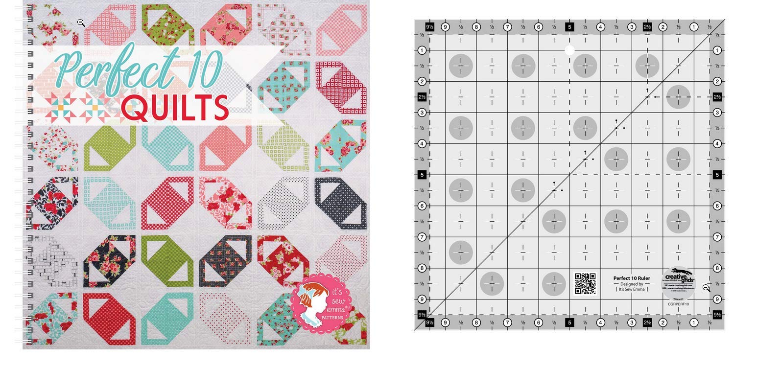 Perfect 10 Quilts Bundle- Creative Grids Perfect 10 Ruler and Perfect 10 Quilts Pattern Book