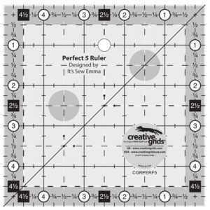 Creative Grids It's So Emma's Perfect 5 Quilts Book Perfect 5 Ruler (cgrPERF5) Bundle