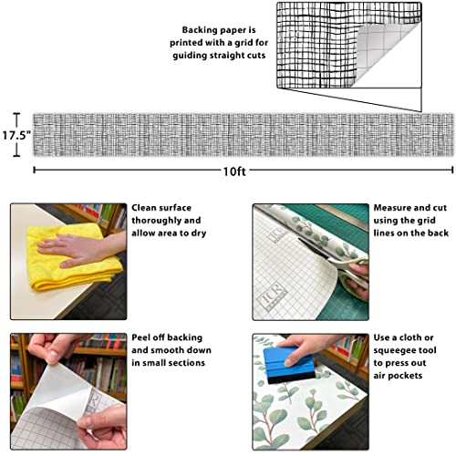 Teacher Created Resources Black Freestyle Grid Peel and Stick Decorative Paper (TCR70009) 17-1/2" inches x 10 feet