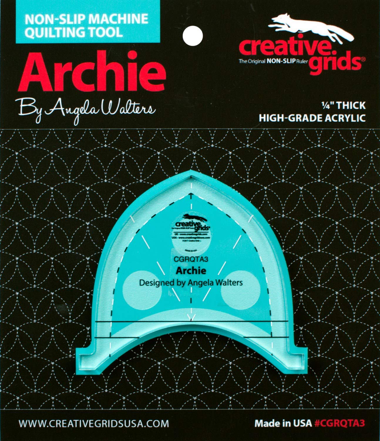 Creative Grids Machine Quilting Tool 2 Pack - Squiggy & Archie - Designed by Angela Walters