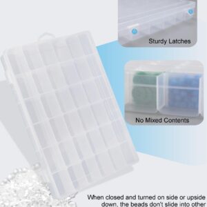 Hlotmeky Bead Organizer 36 Grids 4 Pack Clear Plastic Parts Organizer Box 3600 Tackle Box Craft Storage Compartment Divided Container