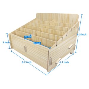 Hejall Wooden Desktop Storage Box Mobile Phone Management Storage Box Creative Desktop Office Meeting Finishing Grid Multi Cell Phone Rack Display (12 grids)