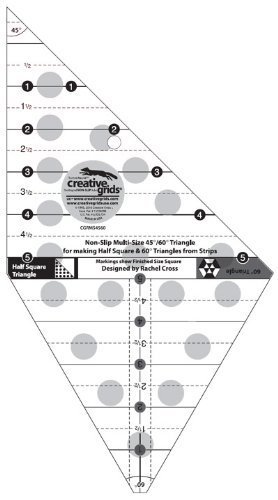 Creative Grids Quilting Ruler Multi-Size 45 Degree / 60 Degree Triangle by Creative Grids USA