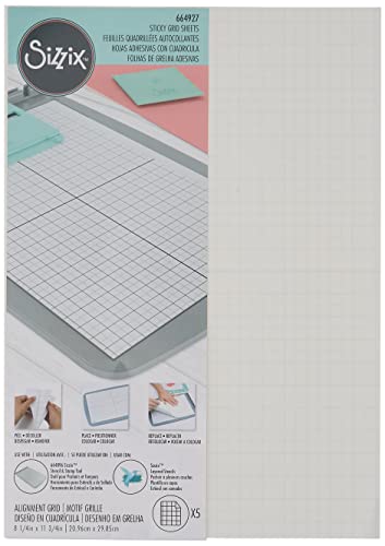 Sizzix Sizzx Accessory Sticky Grid Sheets 8 1/4" x 11 5/8" 5PK | 664927 | Chapter 3 2022, Multicolor