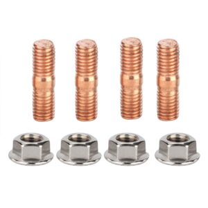 stud kit m10x1.50 thread screw and nuts set, 8pcs 4 set manifold studs kit, t3 t4 t6 high strength stud kit flange nuts