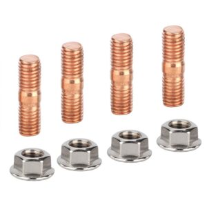 Stud Kit M10x1.50 Thread Screw and Nuts Set, 8Pcs 4 Set Manifold Studs Kit, T3 T4 T6 High Strength Stud Kit Flange Nuts