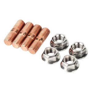 Stud Kit M10x1.50 Thread Screw and Nuts Set, 8Pcs 4 Set Manifold Studs Kit, T3 T4 T6 High Strength Stud Kit Flange Nuts