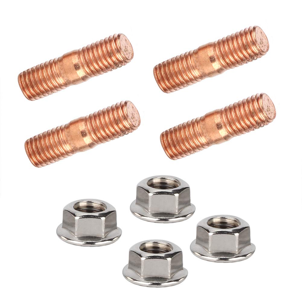 Stud Kit M10x1.50 Thread Screw and Nuts Set, 8Pcs 4 Set Manifold Studs Kit, T3 T4 T6 High Strength Stud Kit Flange Nuts