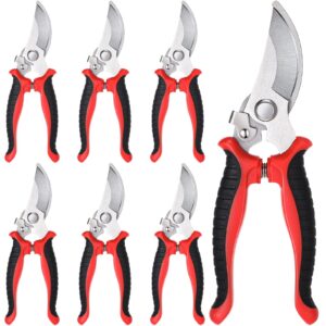 6 pcs garden pruning shears bulk heavy duty gardening scissors stainless steel blades gardening shears handheld bypass garden pruners manual plant clippers for flower trimming secateurs gardening tool