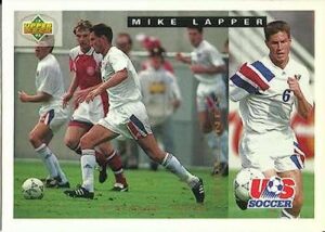 1993 upper deck world cup preview (english/spanish) #162 mike lapper fs usa official fifa wc soccer card in raw (nm or better) condition