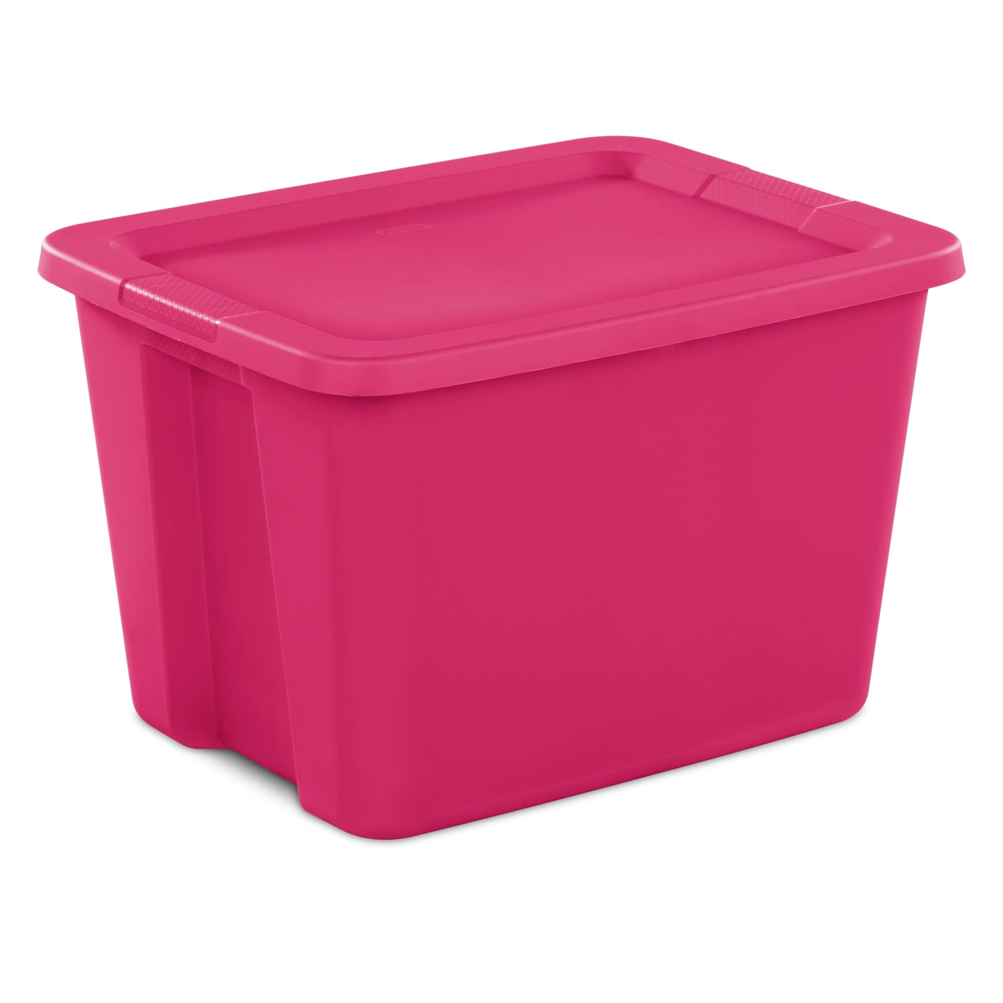 TamsOi 18 Gallon Tote Box Plastic, Fuchsia Burst, Set of 8