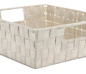 Whitmor Woven Strap Shelf Tote Latte, 1 Count (Pack of 1)