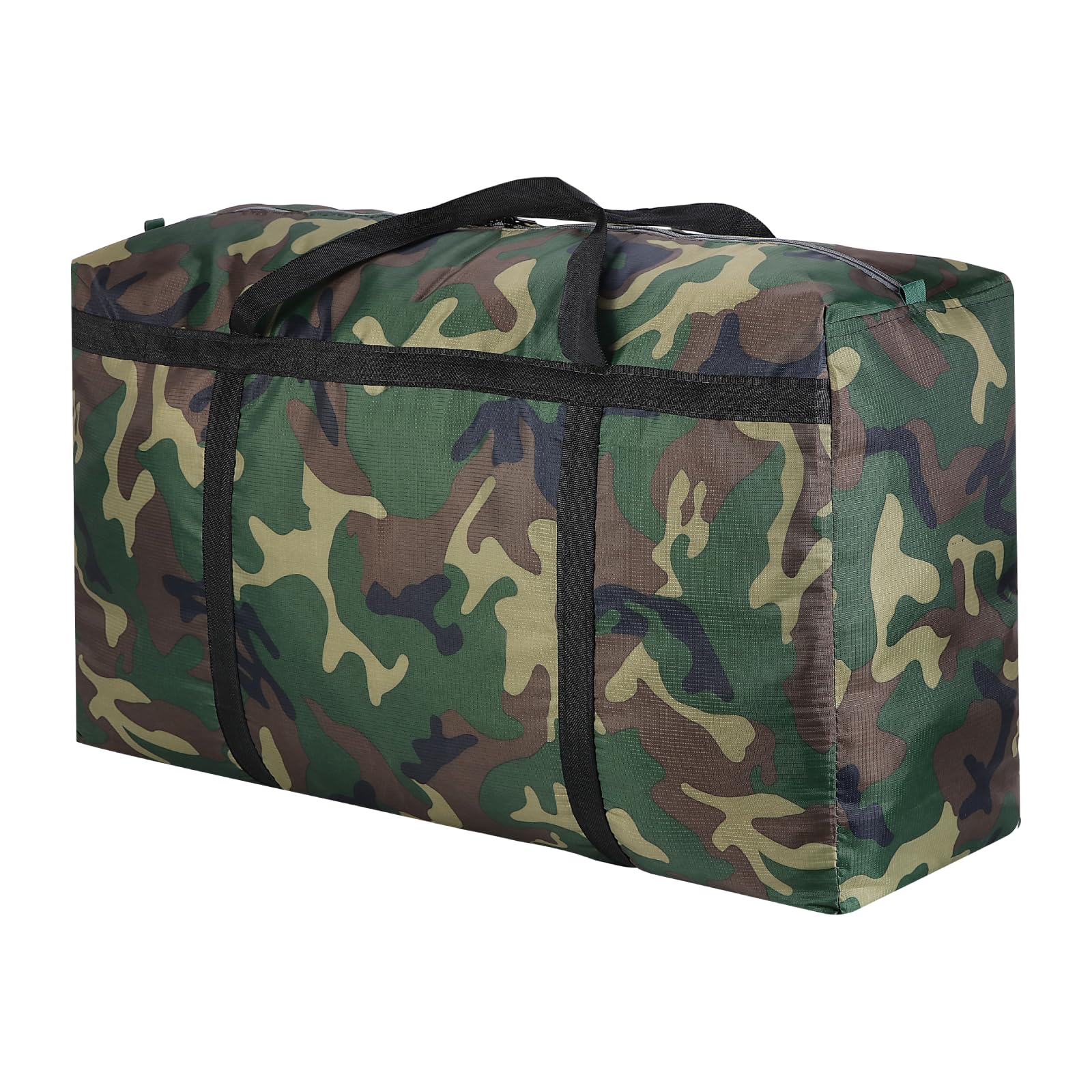 2 Packs Camouflage 100L Extra Large Moving Bags, Heavy Duty Storage Bags, 600D Oxford Cloth Wrap Around Handles Double Zipper, Waterproof Reusable Convenient (100L - 2 Packs)