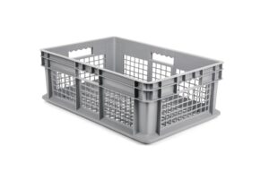 hudson exchange 24 x 16 x 8 (4 pack) mesh straight wall handled storage container tote, gray