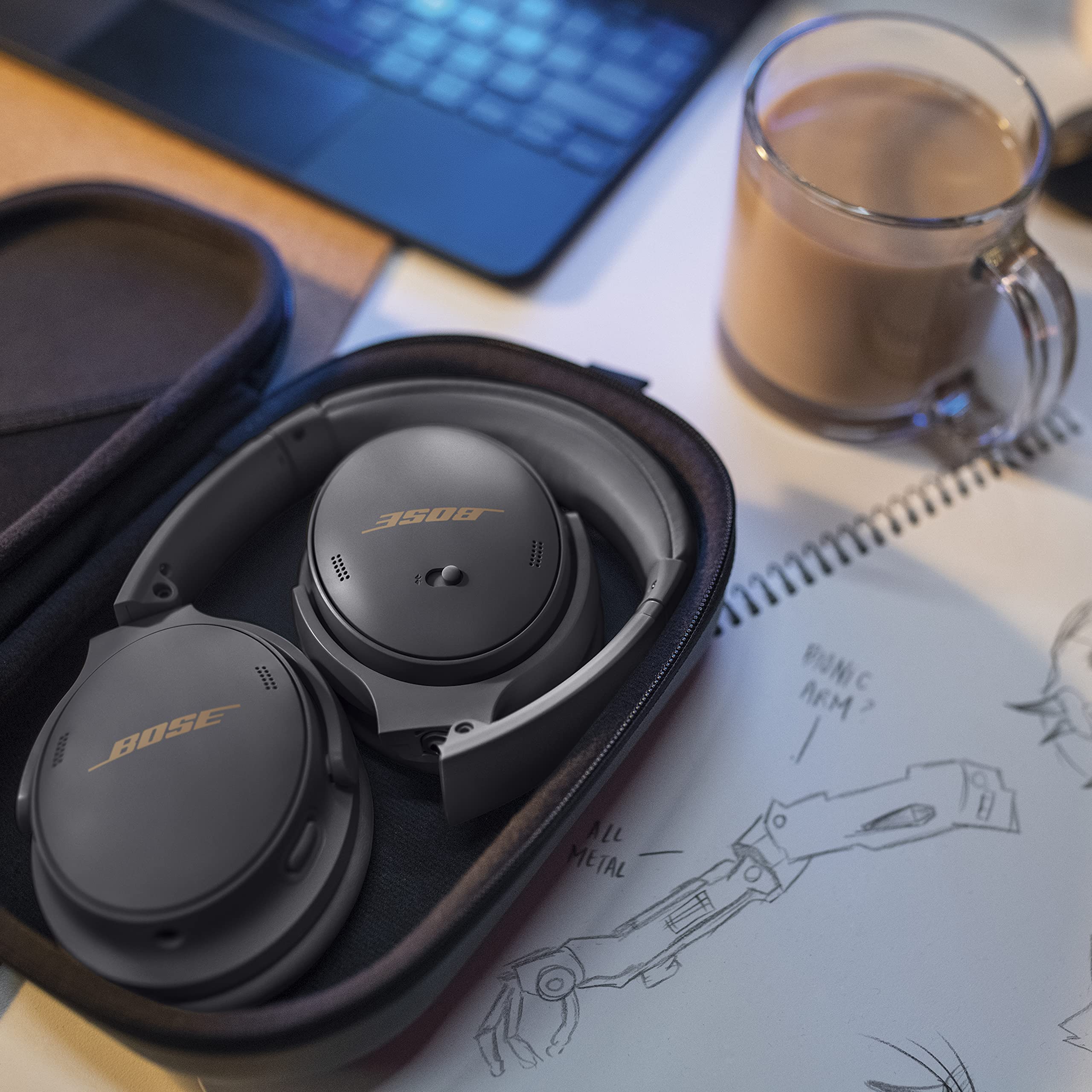 Bose QuietComfort 45 Wireless Bluetooth Noise Cancelling Headphones, Over-Ear Headphones with Microphone, Personalized Noise Cancellation and Sound, Eclipse Grey, Limited Edition