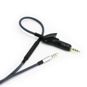 audio cable with in-line mic remote volume compatible with bose qc15 qc25 quietcomfort 15, quietcomfort 2 headphone and compatible with iphone ipod ipad apple devices