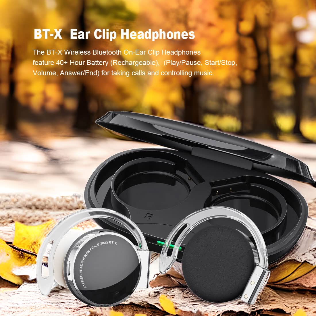 Wireless Sports Earbuds with Earhooks Bluetooth 5.3 Over Ear Wireless Earbuds Open Ear Headphones Sports Headset Bluetooth with 4 Microphones Clip on Earphones Wireless Earphones for Sport Cycling